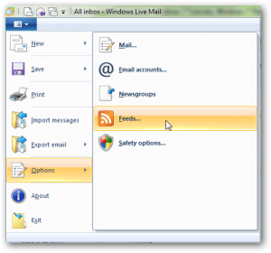 How to add an RSS feed in Windows Live Mail 2011