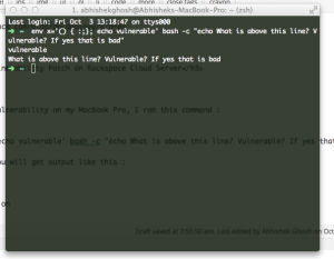 Shellshock Bash Vulnerability Patch (Rackspace Cloud Server)